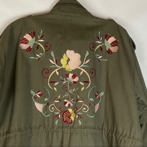 Hummingbird | Jackets & Coats | Hummingbird Embroidered Army Green ...